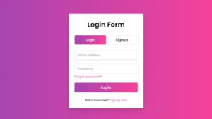 Login and Registration Form in HTML CSS & JavaScript