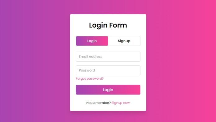 Login And Registration Form In Html Css And Javascript