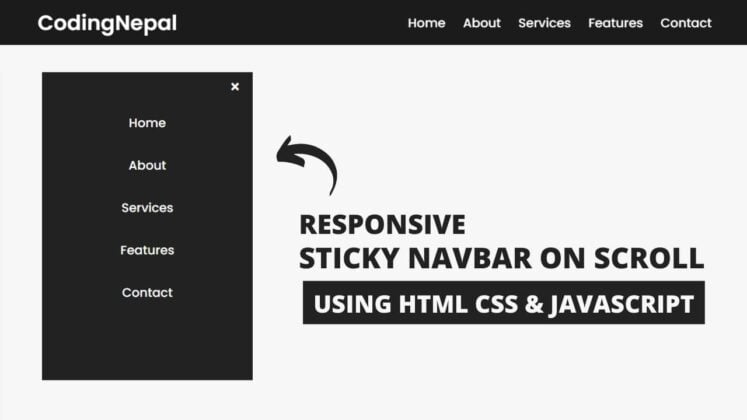 Responsive Sticky Navigation Bar using HTML CSS & JavaScript Responsive Sticky Navigation Bar using HTML CSS & JavaScript