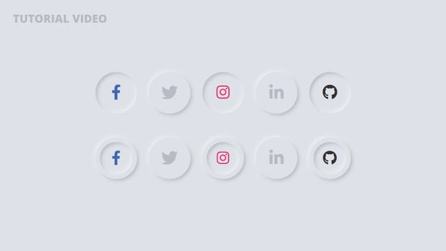 CSS3 Neomorphic Social Media Buttons