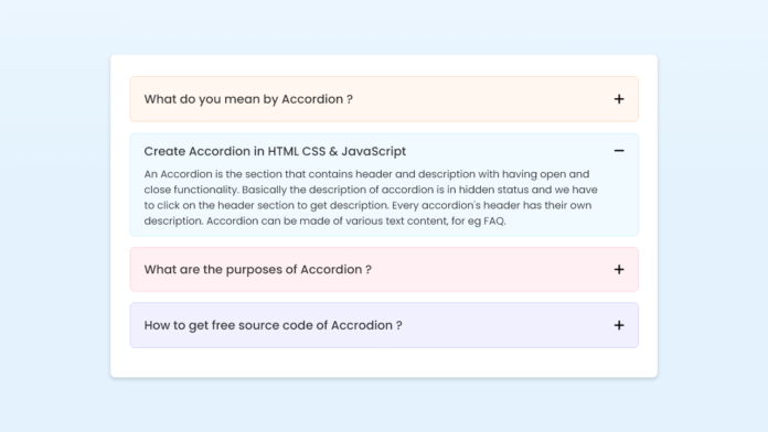 Create Accordion in HTML CSS & JavaScript Create Accordion in HTML CSS & JavaScript