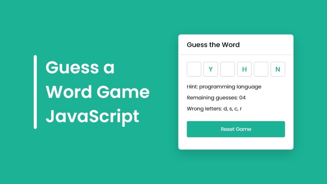 Word Guessing Game In Html Css And Javascript