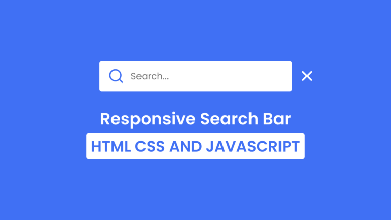 Search Bar In Html Css And Javascript