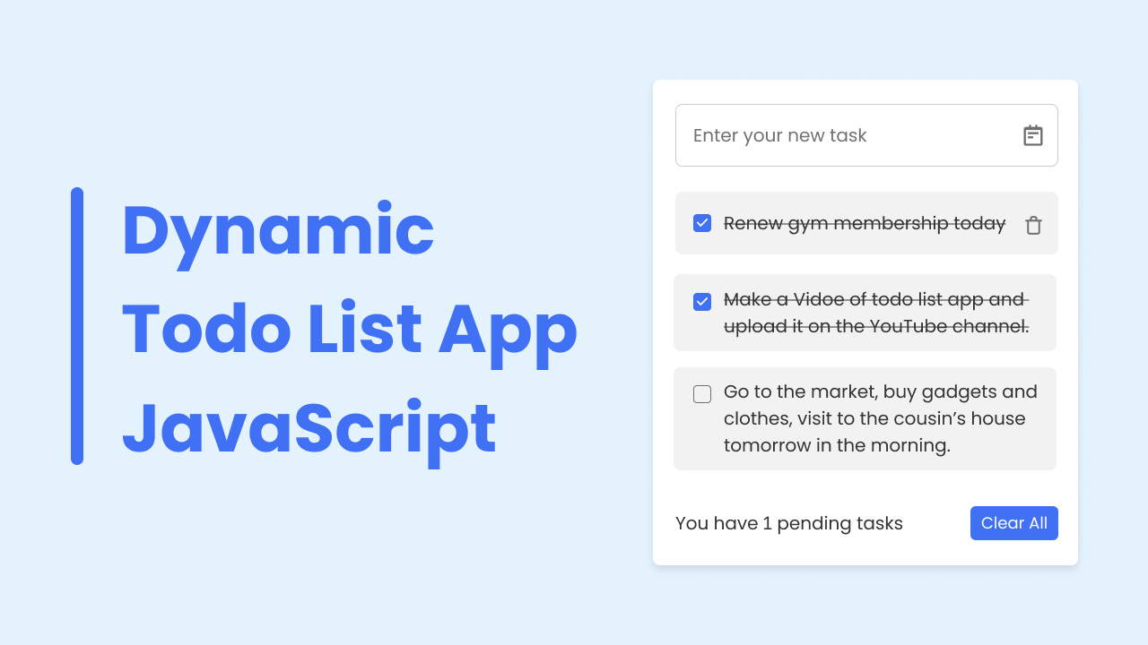How To Create Todo List App In HTML CSS JavaScript