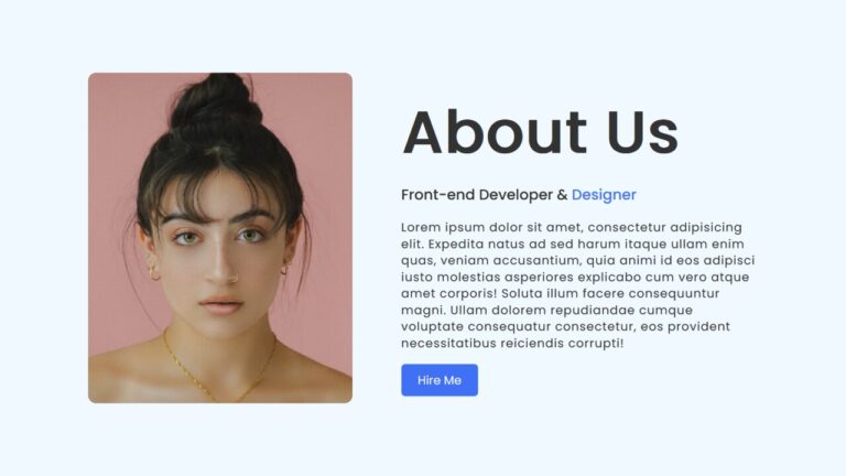 Create About Us Page in HTML & CSS