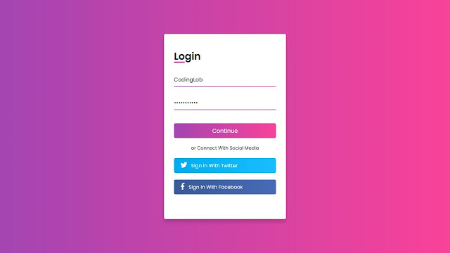 Login Form Or Page Using Html Css Free Source Code