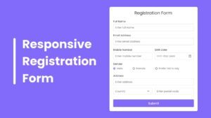 Create Responsive Registration Form in HTML & CSS