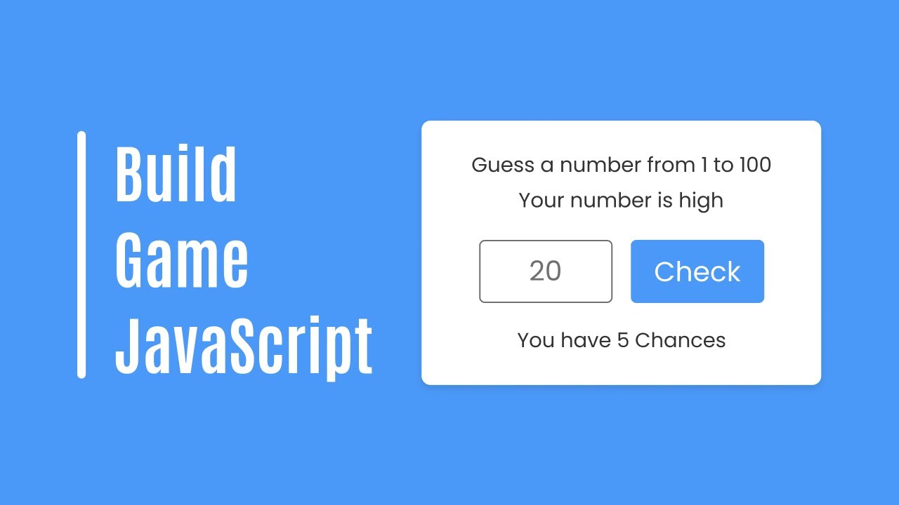 Number Guessing Game In HTML CSS JavaScript