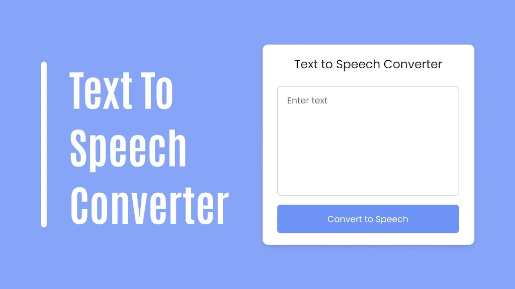 Text To Speech Converter In HTML CSS JavaScript