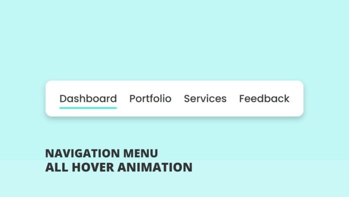 Navigation Menu Hover Animation in HTML and CSS