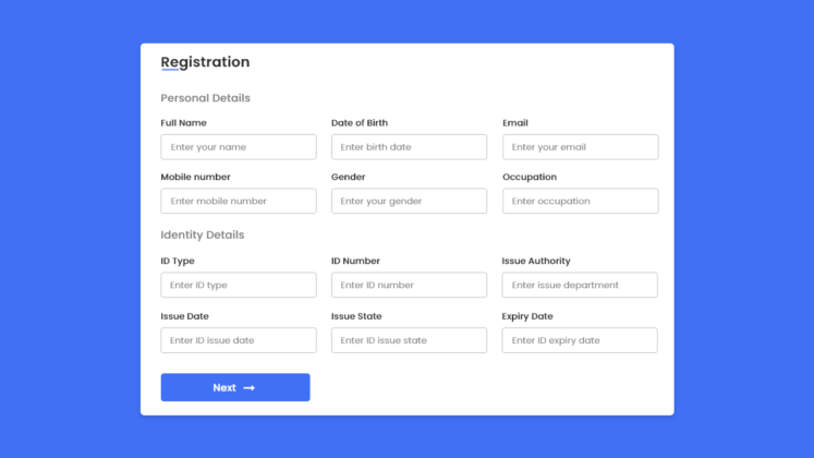 Responsive Registration Form in HTML CSS & JavaScript | With Source Code