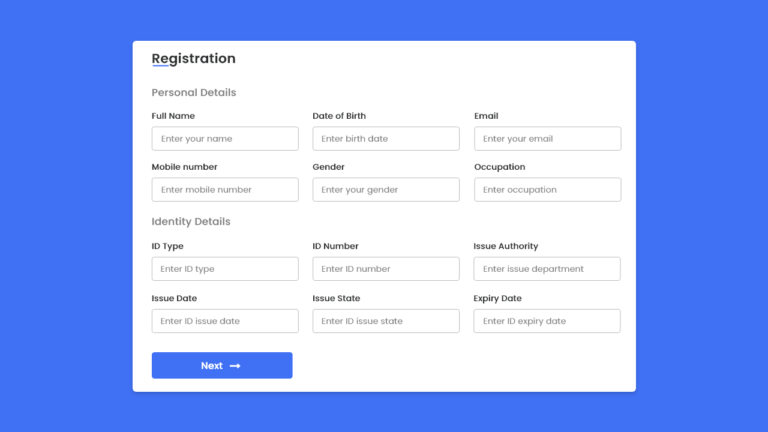 Responsive Registration Form in HTML CSS & JavaScript | With Source Code
