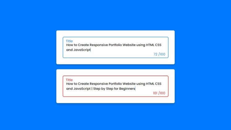 Character Limit Using Html Css And Javascript
