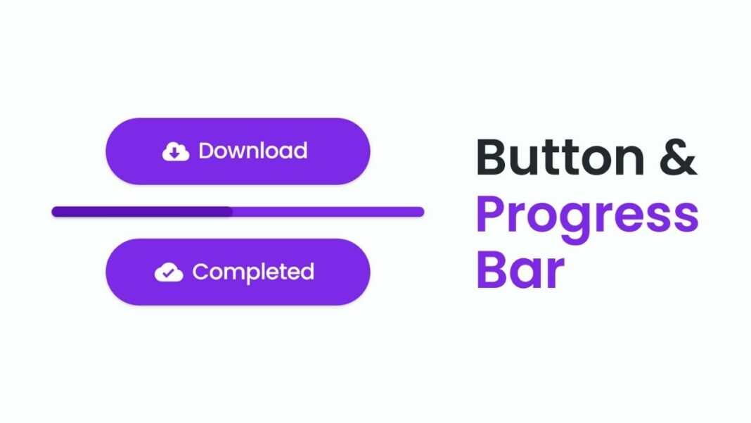 Button With Progress Bar Using Html Css And Javascript