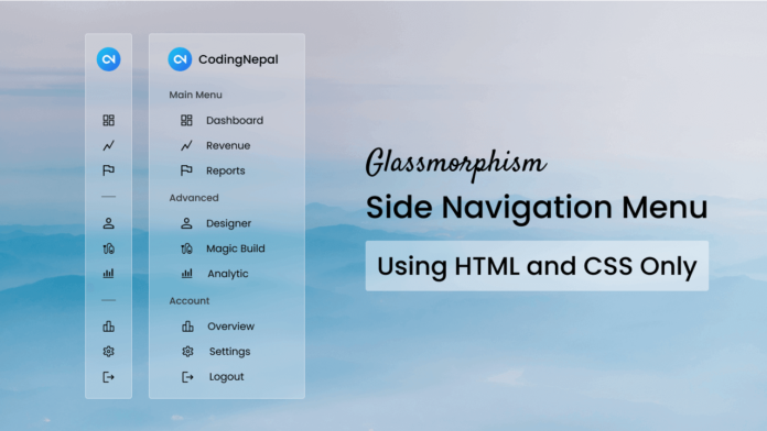 How to Create Glassmorphism Sidebar in HTML and CSS