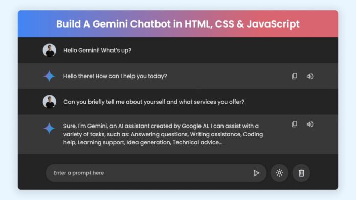 Build A Google Gemini Chatbot with HTML CSS and JavaScript
