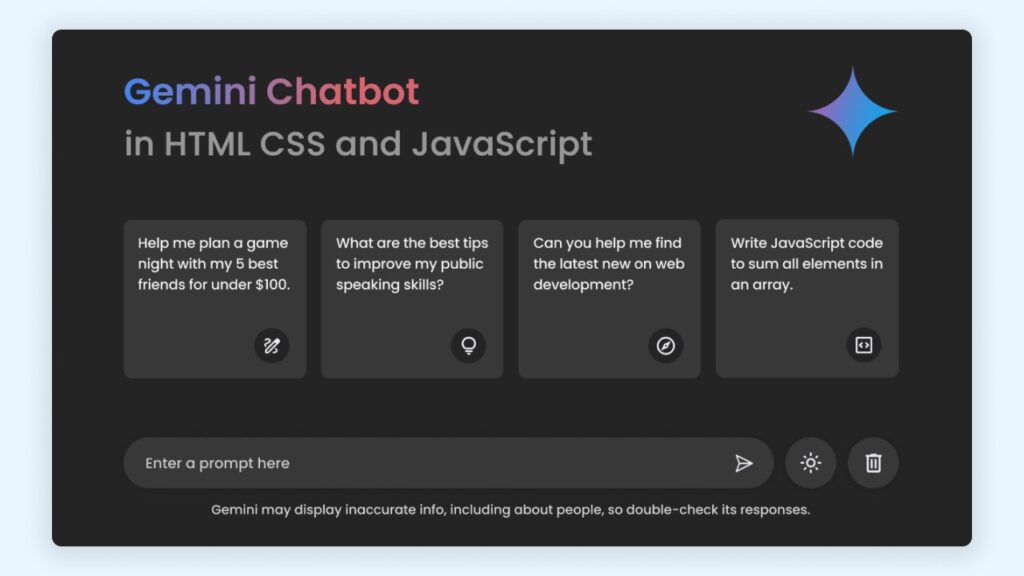 Build A Google Gemini Chatbot with HTML CSS and JavaScript