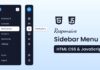 Create Hoverable Sidebar Menu in HTML CSS and JavaScript